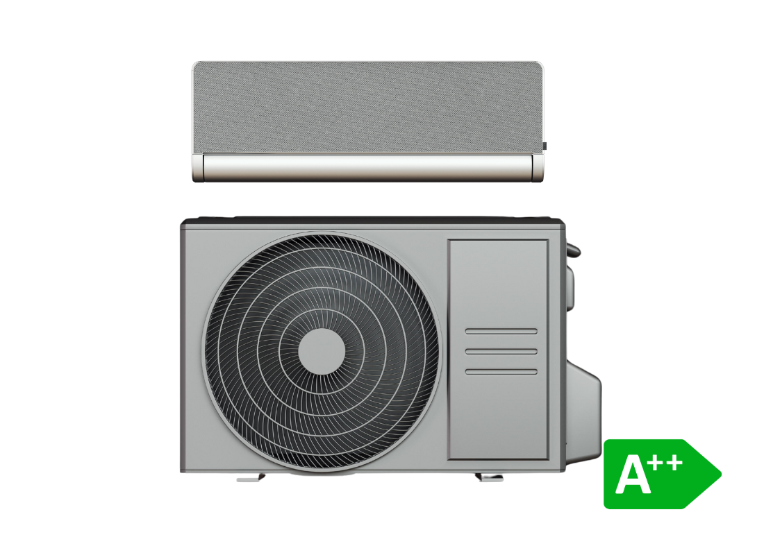 ELL Front Silver • inklusiv standardmontering – HM varmepumper